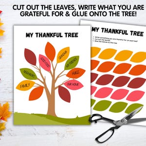 Thankful Tree Craft Printable, Gratitude Tree Activity Template, Kids ...