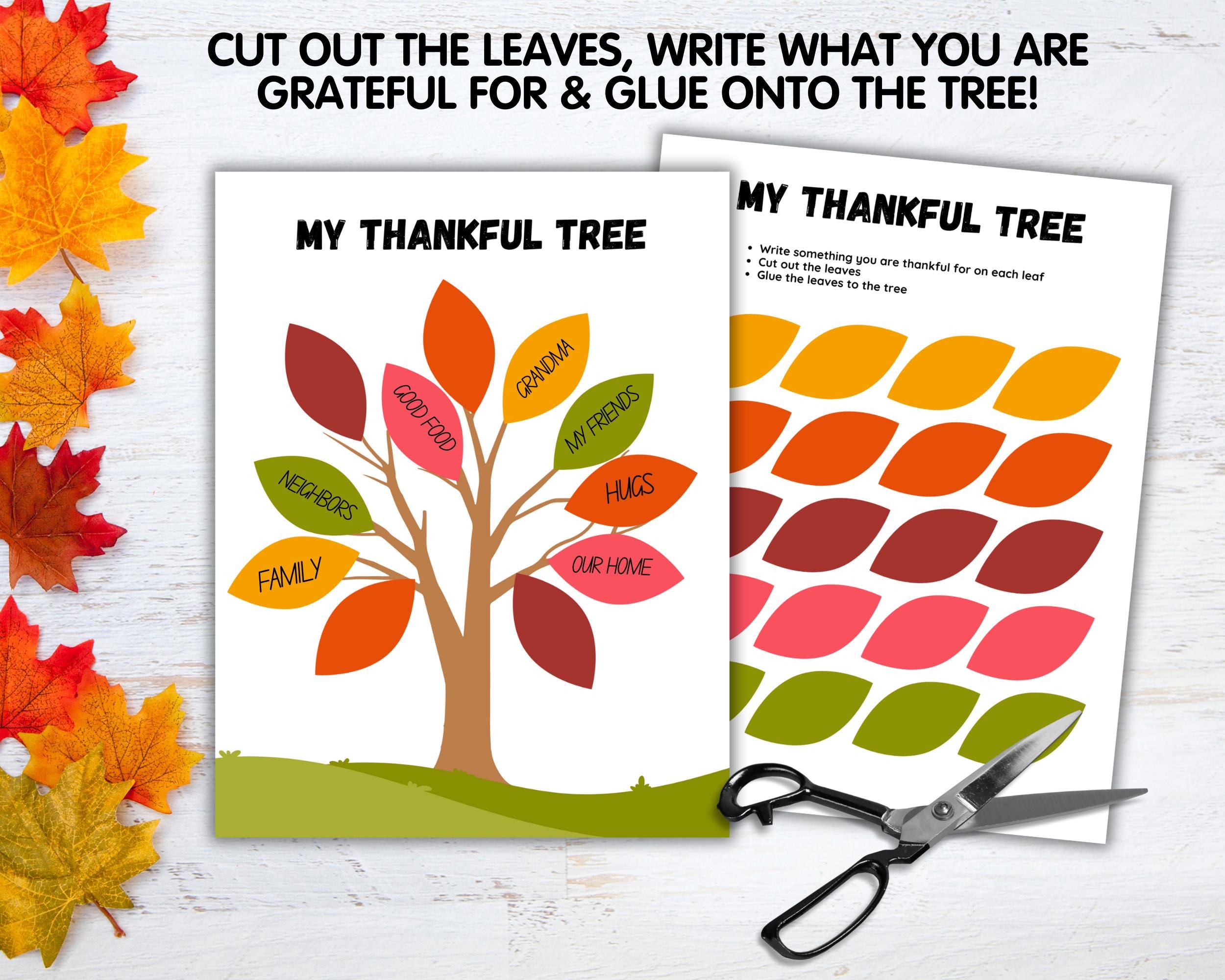 Thankful Tree Craft Printable, Gratitude Tree Activity Template, Kids ...