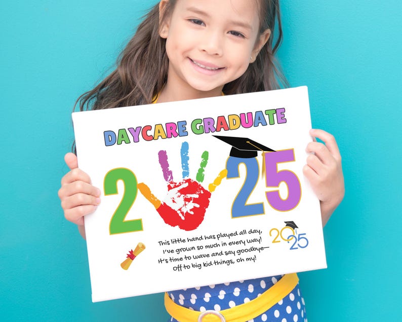Daycare Graduation Handprint Poem, Last Day of Daycare Handprint Craft ...