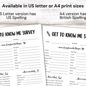 Employee Favorite Things Survey, Get to Know Me Questions, All About Me ...