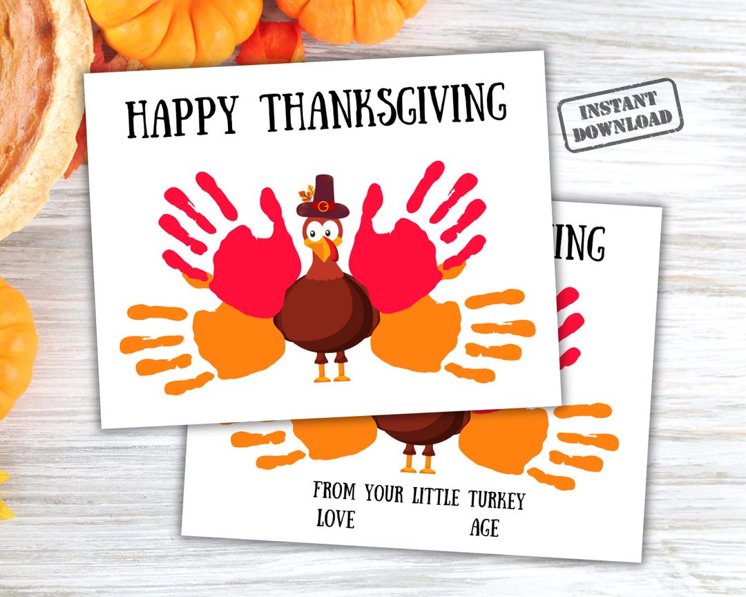 Thanksgiving Handprint Art Craft, Thanksgiving Handprint Craft, Turkey ...