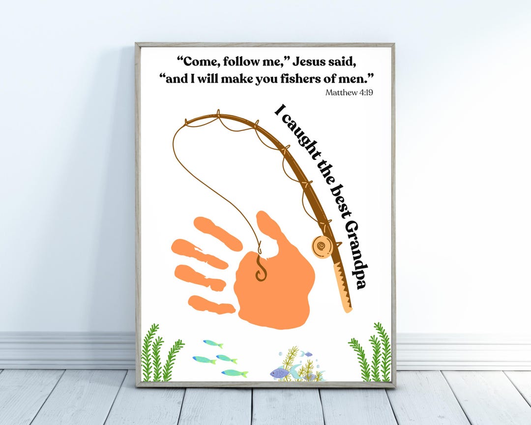 Grandpa Bible Handprint Craft, Grandfather Christian Keepsake Art ...