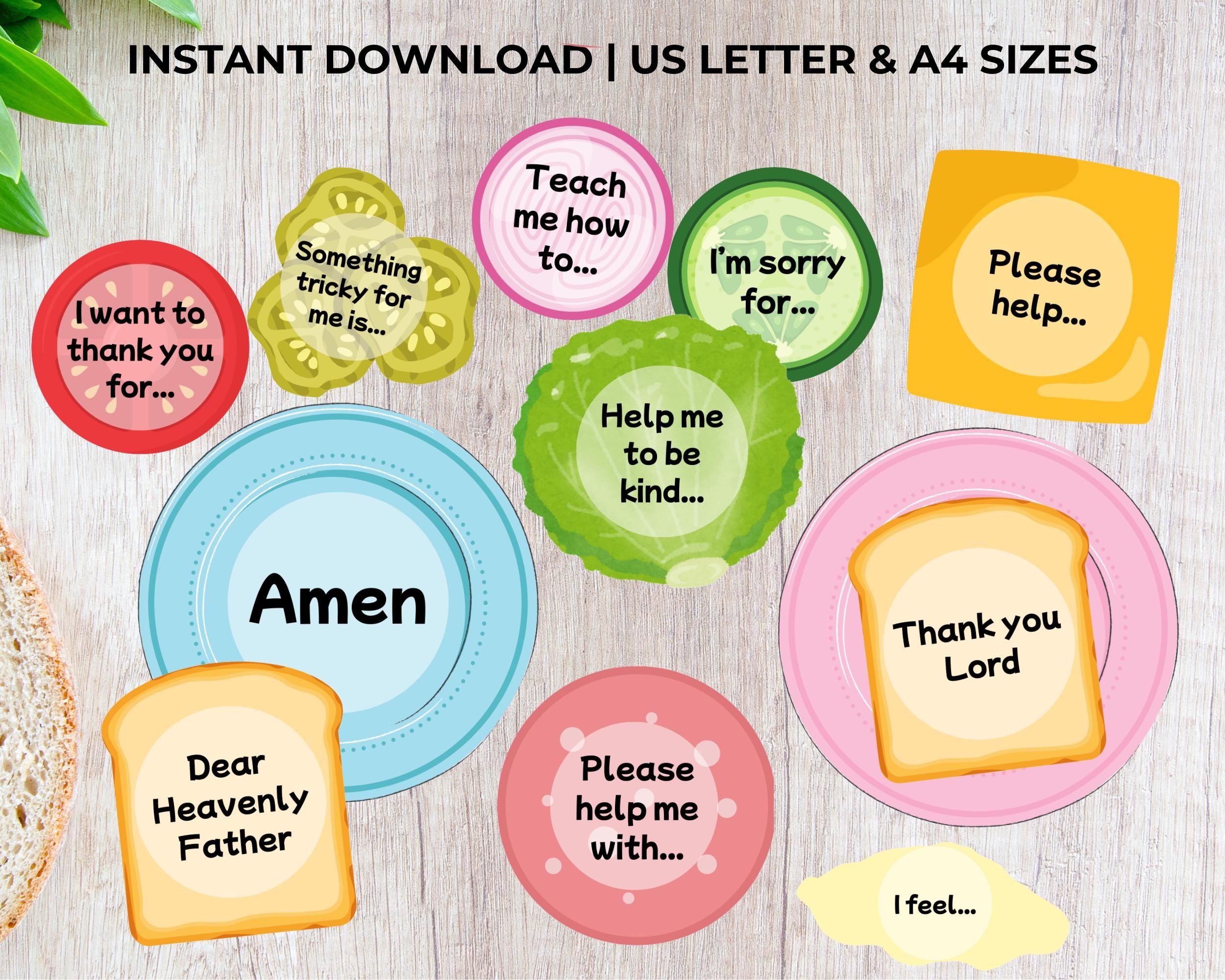 Prayer Sandwich Craft Activity, Kids Sunday School Praying Lesson ...
