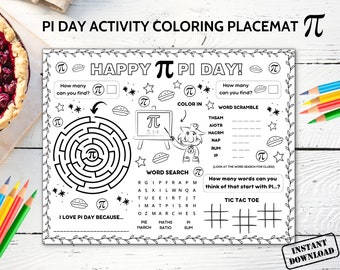 Pi Day Activity Coloring Sheet - Etsy