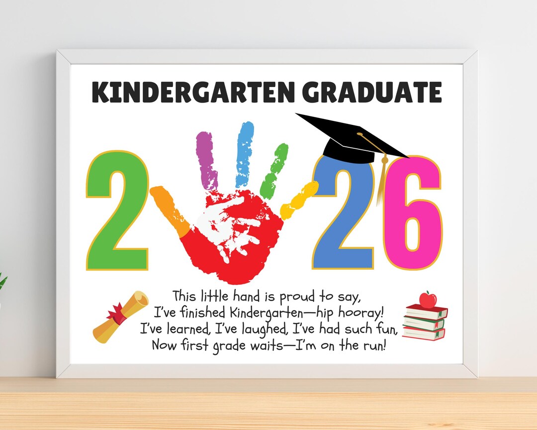 Kindergarten Graduation Handprint Craft Printable, Last Day of School ...