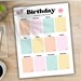 Birthday Tracker Reminder Calendar, Family Birthday Reminder Chart ...
