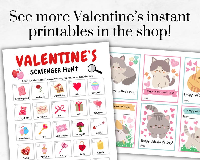 Valentine’s I Spy Printable Game, Count and Find Activity, Kids ...