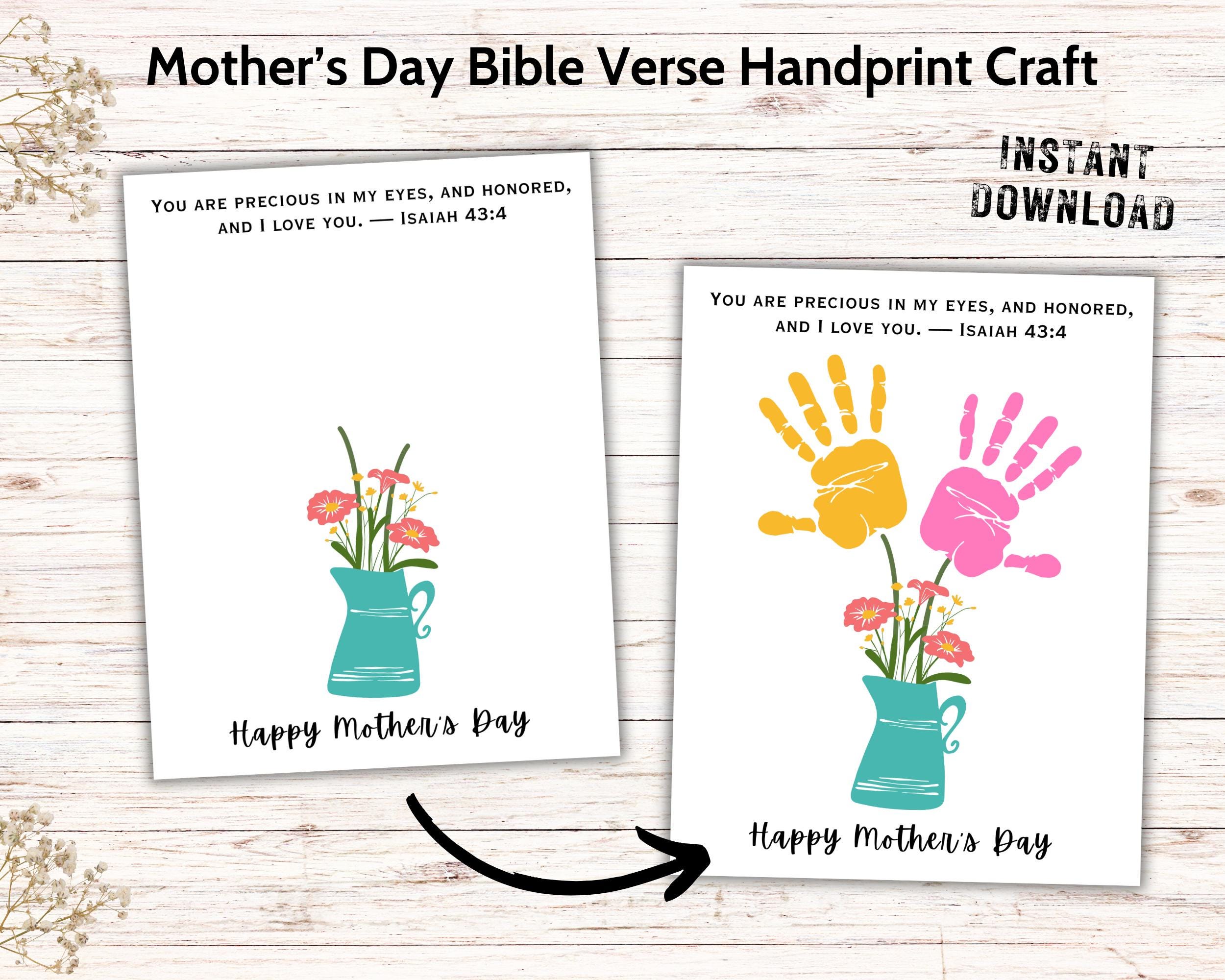 Mother's Day Bible Craft, Bible Verse Mothers Keepsake Gift, Printable ...