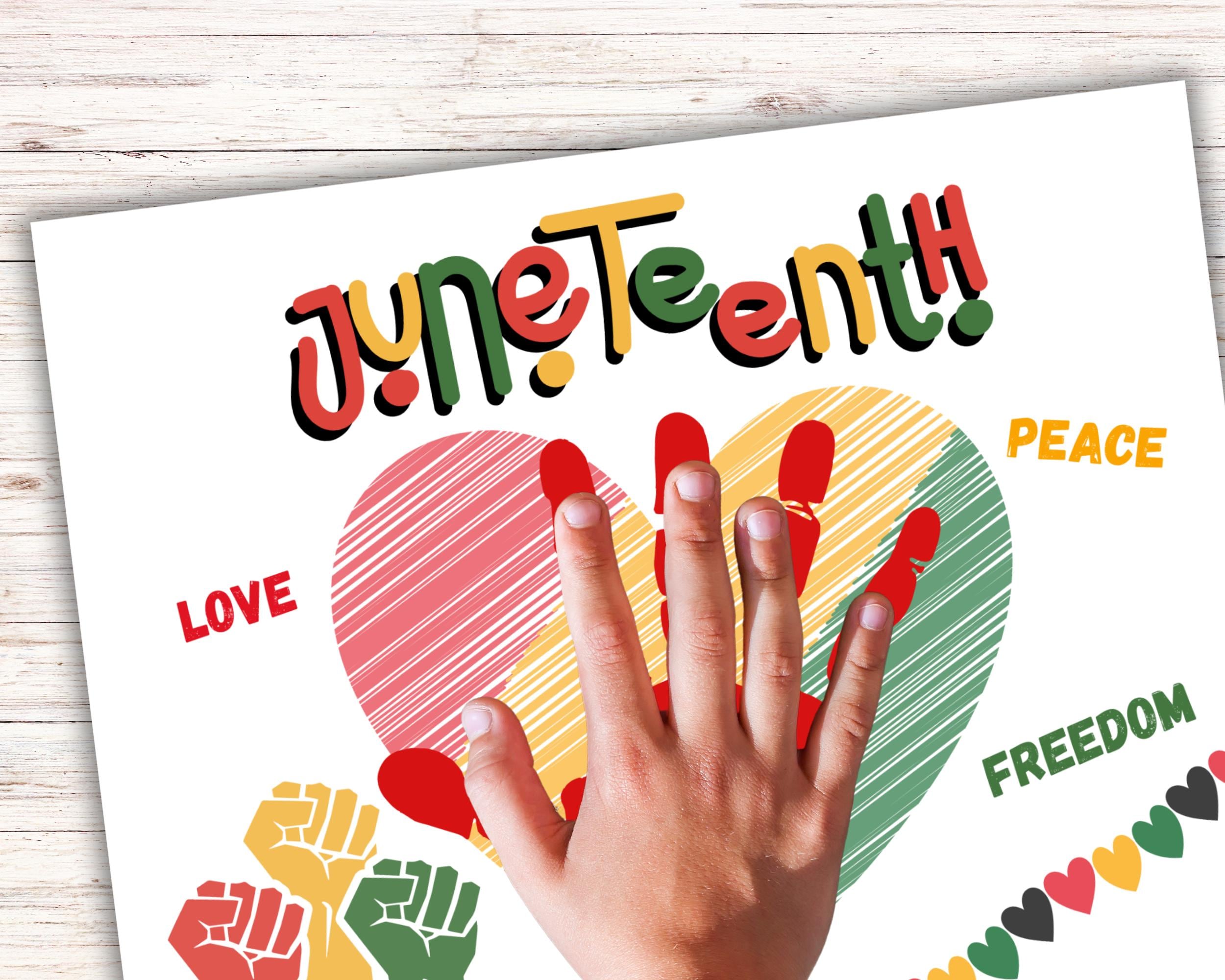 Juneteenth Handprint Craft Keepsake, Freedom Activity Handprint Art ...