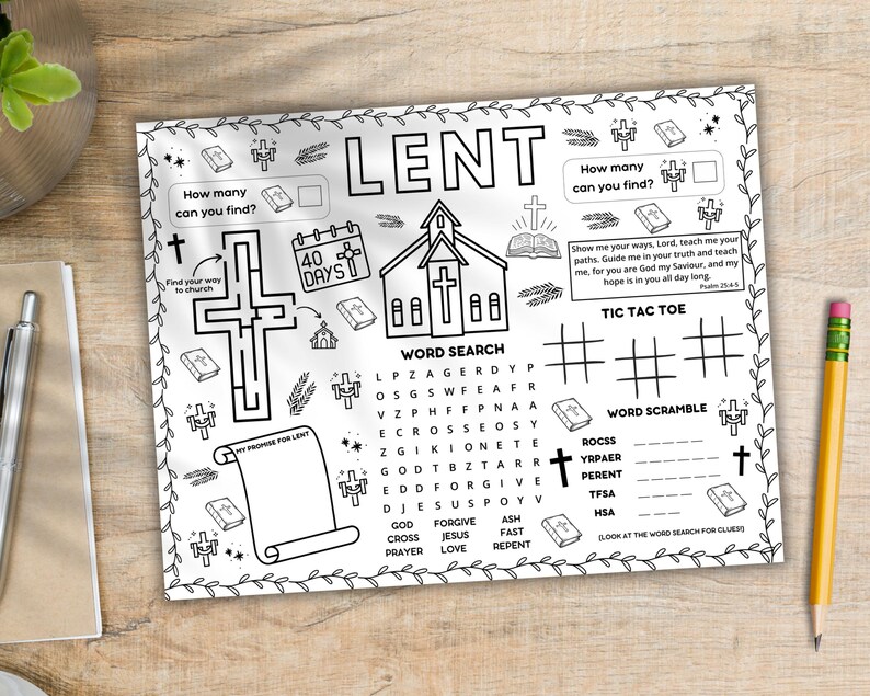 Holy Week Activity Placemat Bundle, Easter Story Coloring, Sunday ...
