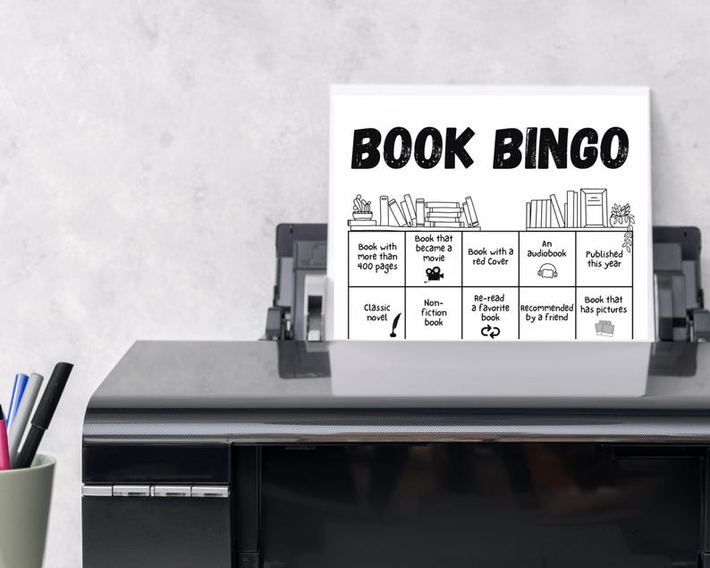 Book Bingo Reading Challenge, Reading Log Game Tracker Template, Book ...