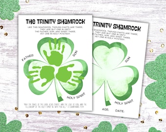 St. Patrick's Day Handprint Shamrock Printable & Poem - Etsy