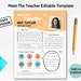 Meet the Teacher Editable Template, Back to School Flyer, Get to Know ...