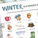 Winter Scavenger Hunt Printable, Outdoor Treasure Hunt Family Activity ...