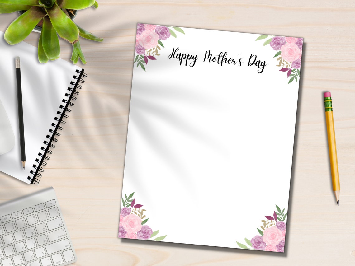 Mothers Day Letter Printable, Dear Mom Letter Stationery, Handwritten ...