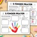 5 Finger Prayer Handprint Craft Printable, Kids Prayer Template ...