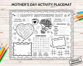 Happy Fathers Day Activity Placemat Printable, Fathers Day Craft ...