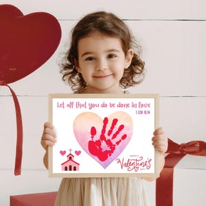 Valentine's Bible Handprint Craft, Christian Faith Based Art Printable ...