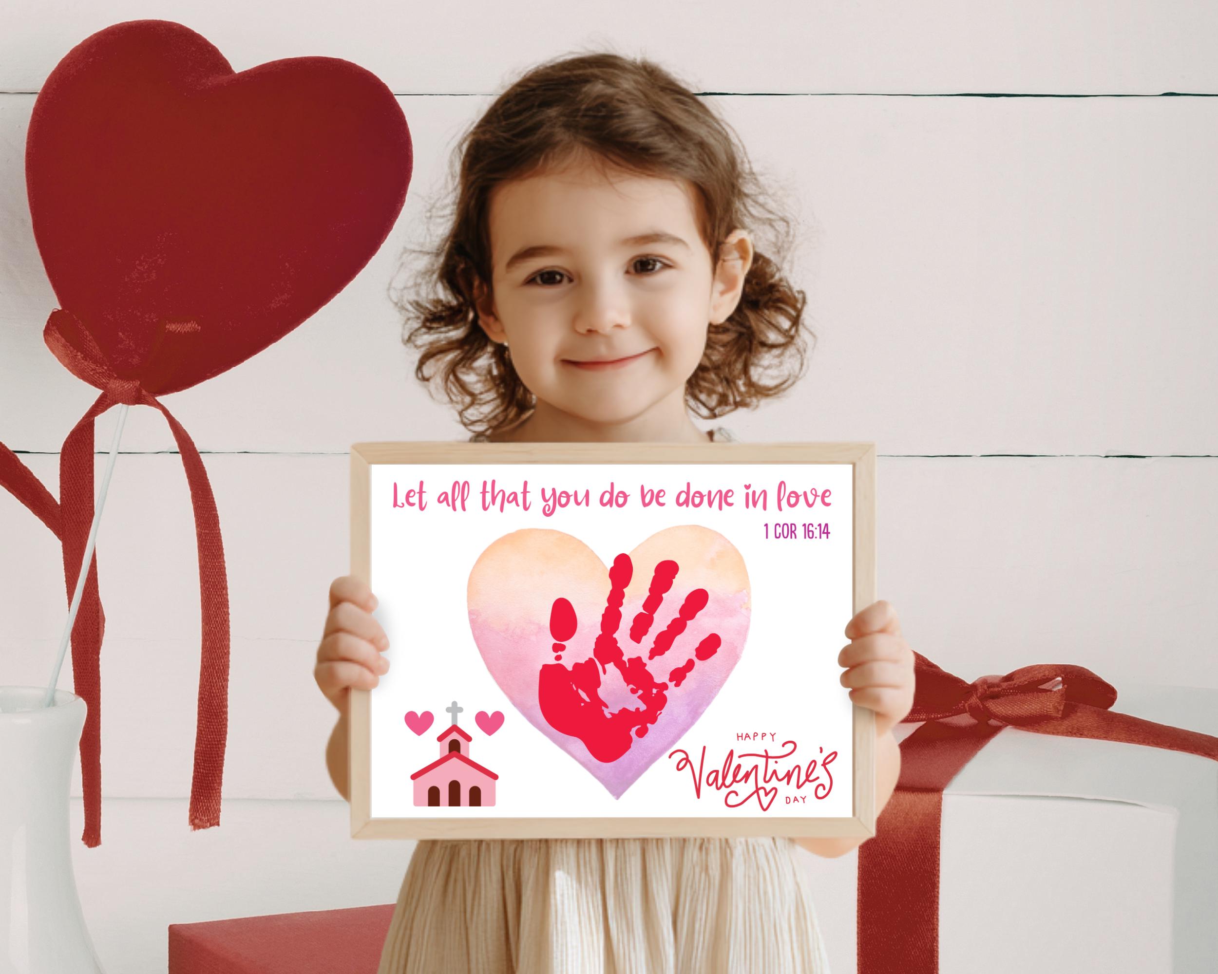 Valentine's Bible Handprint Craft, Christian Faith Based Art Printable ...