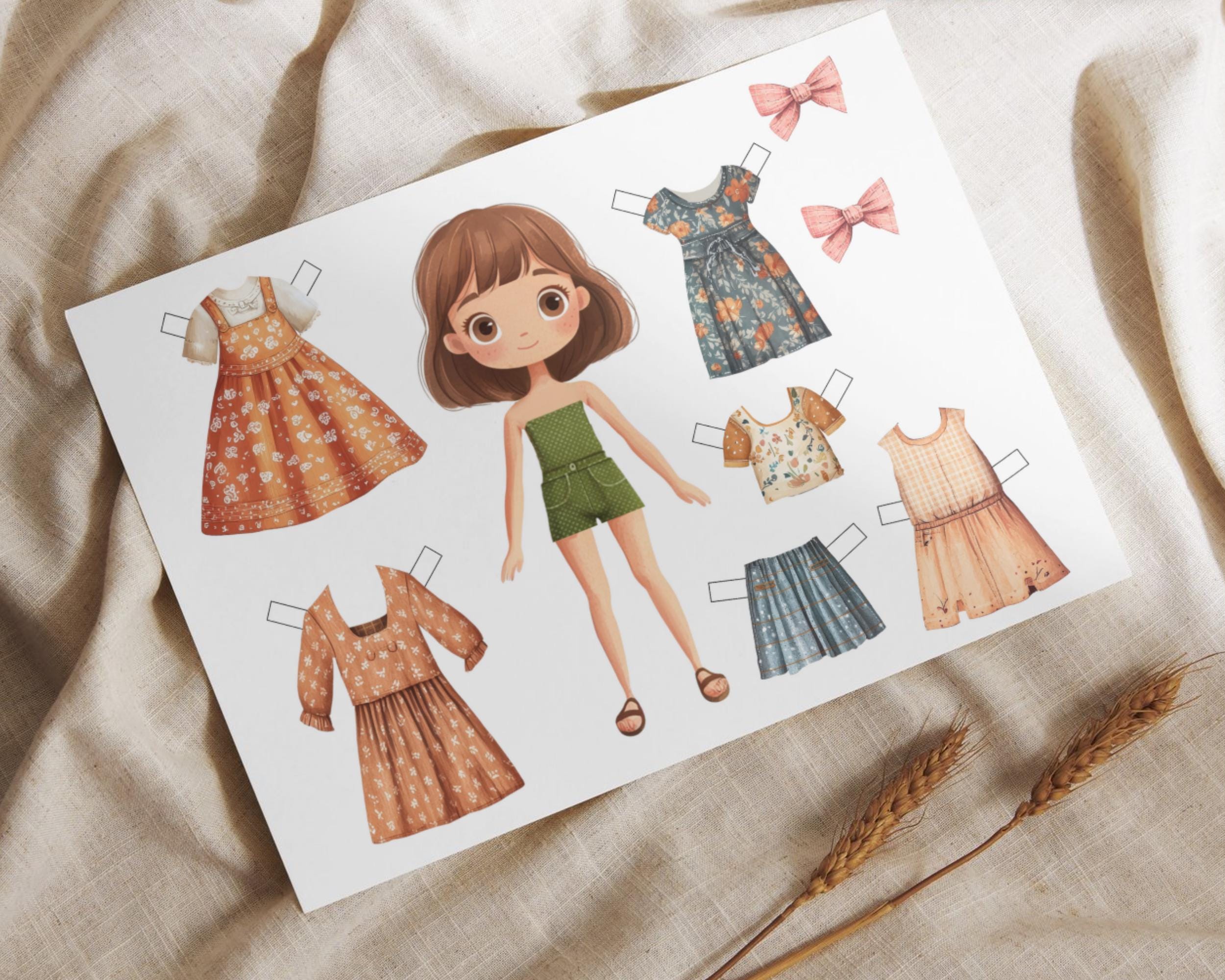 Paper Doll Cut Out Printable, Dress up Doll With Clothes Kit Template ...