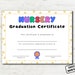 Nursery Graduation Diploma, Nursery Certificate Printable, Daycare ...