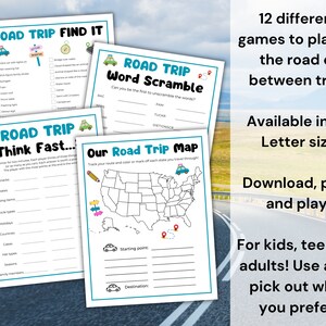 Road Trip Games Bundle Printable, Family Road Trip Pack, Family Car ...