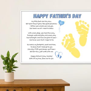 Father's Day Poem Footprint Craft, Daddy Handprint Art Printable, Best ...