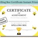 Spelling Bee Certificate Printable Spelling Bee Spelling Award ...