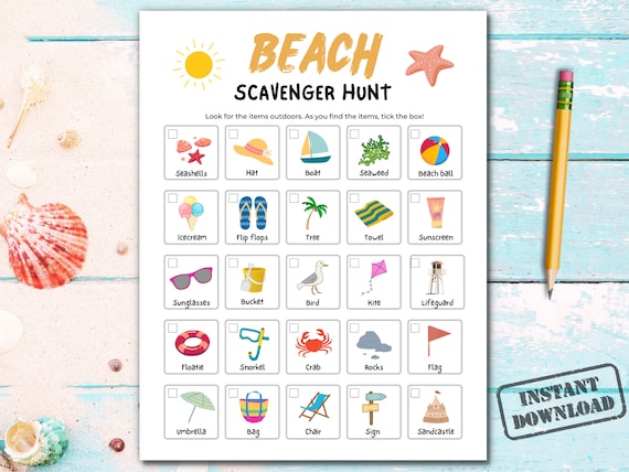 Beach Treasure Hunt Water Scavenger Hunt IMOM