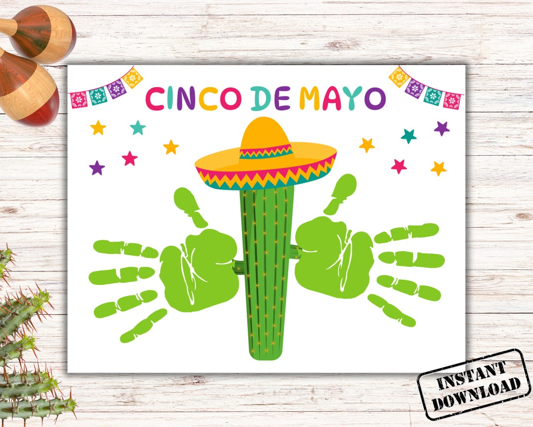 Cinco De Mayo Handprint Craft Art Printable, Baby Handprint Painting ...