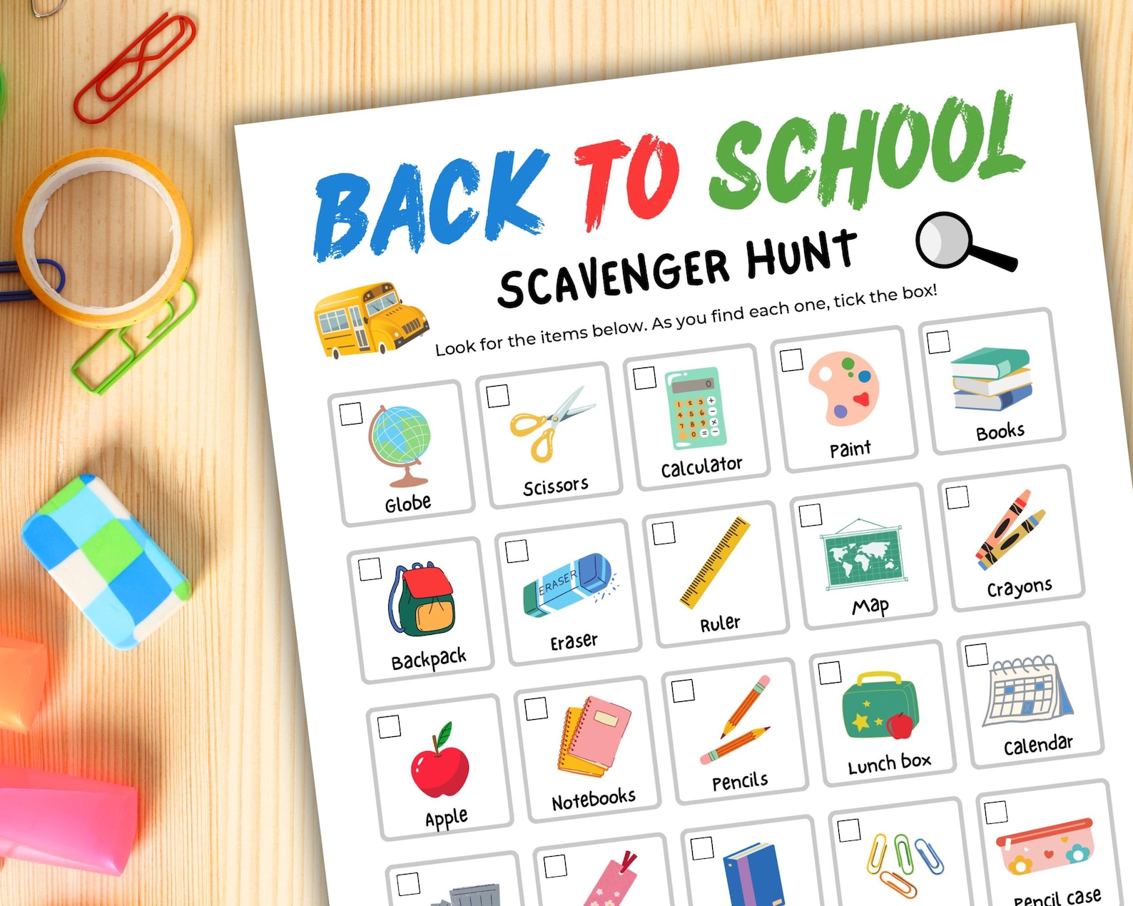 Back to School Scavenger Hunt, Classroom Treasure Hunt, School Games ...