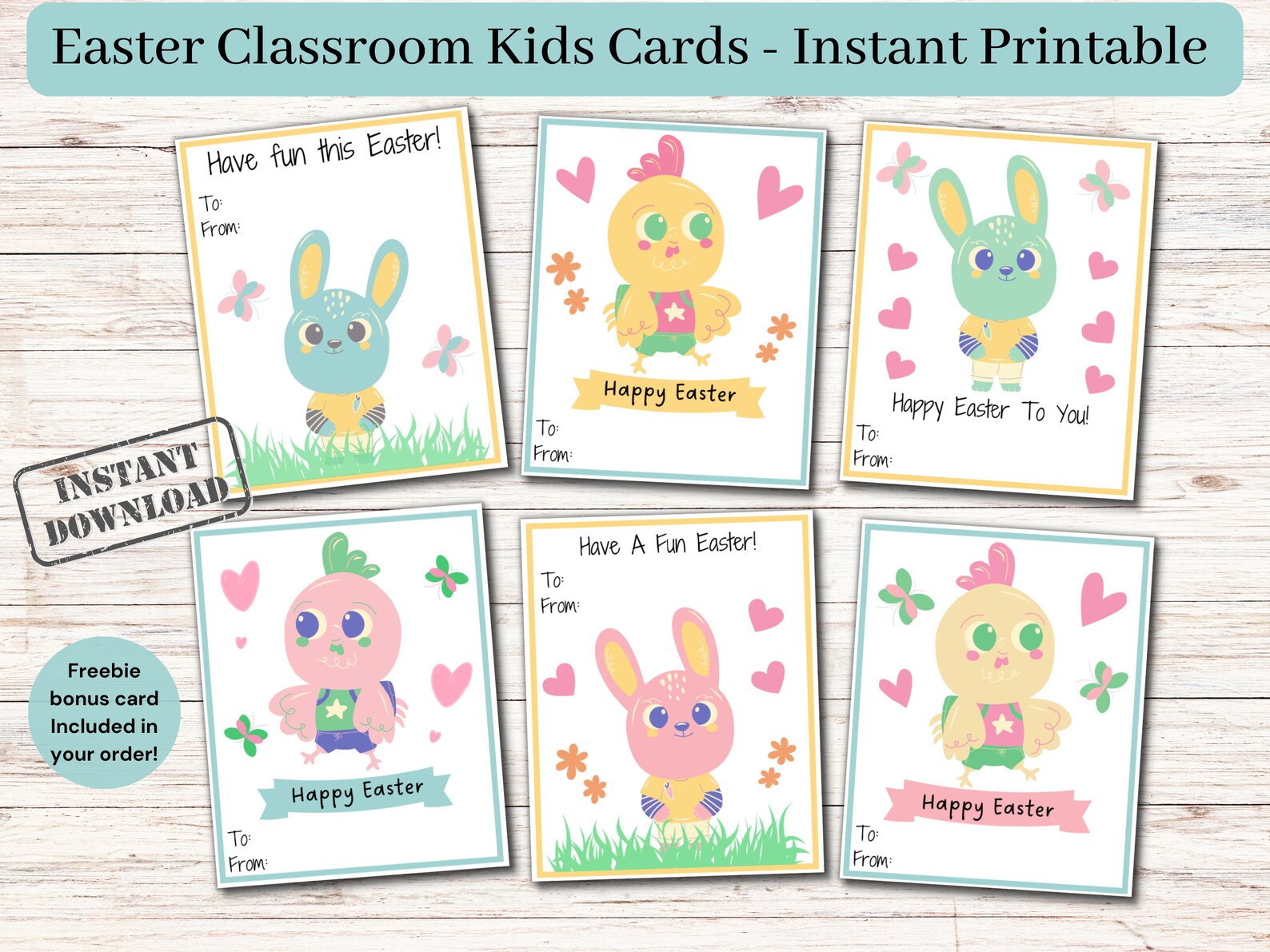 Happy Easter Classroom Cards Printables School Kids Easter - Etsy UK