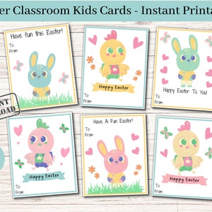 Happy Easter Classroom Cards Printables School Kids Easter - Etsy UK