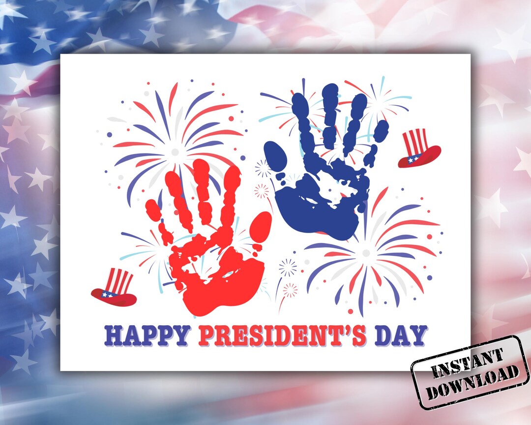 Presidents' Day Handprint Craft, Happy Presidents Day Handprint Art ...