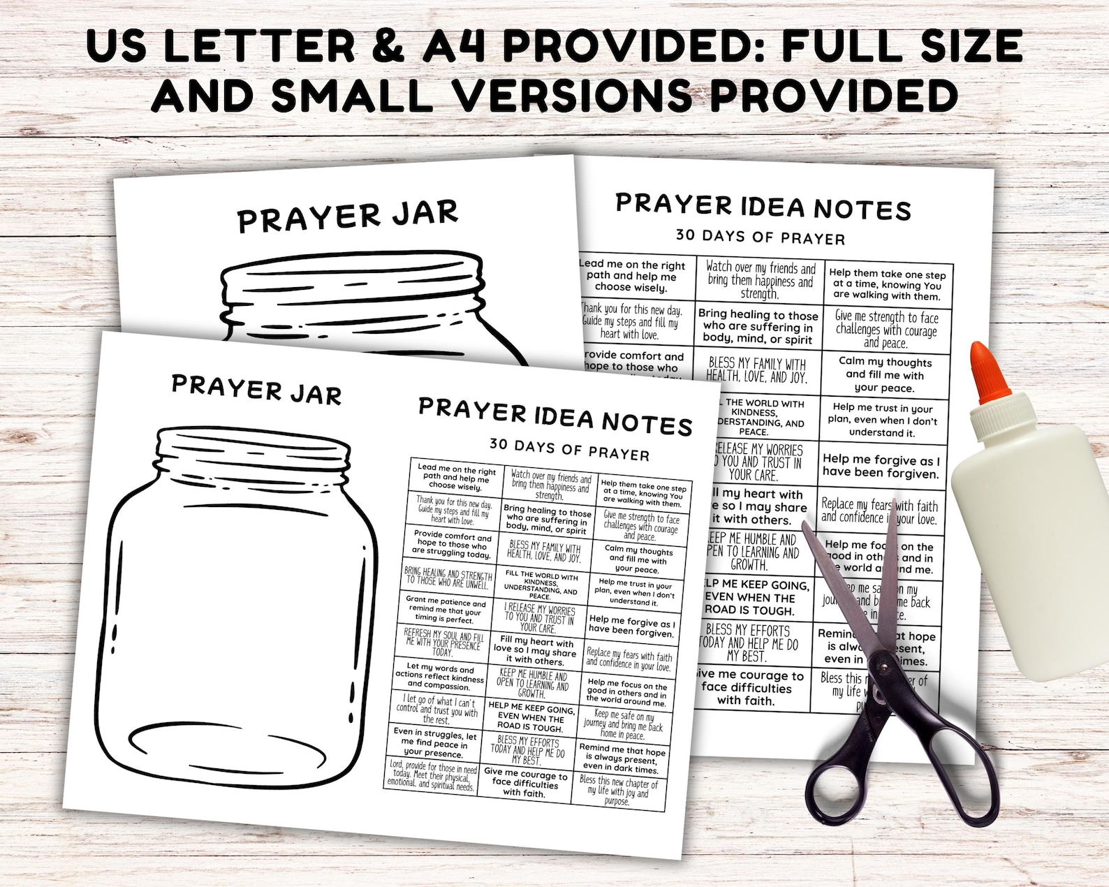 Prayer Prompts Jar Craft Printable, DIY Prayer Idea Notes, 30 Days of ...
