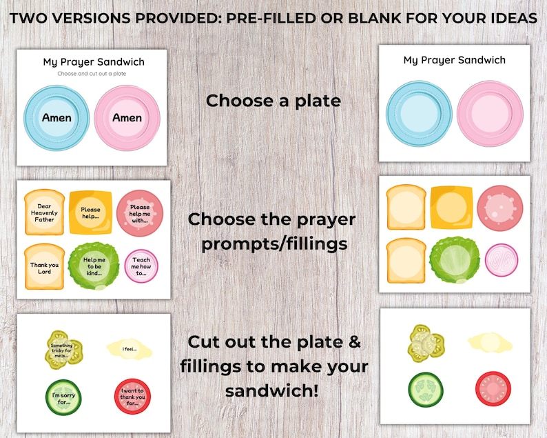 Prayer Sandwich Craft Activity, Kids Sunday School Praying Lesson ...