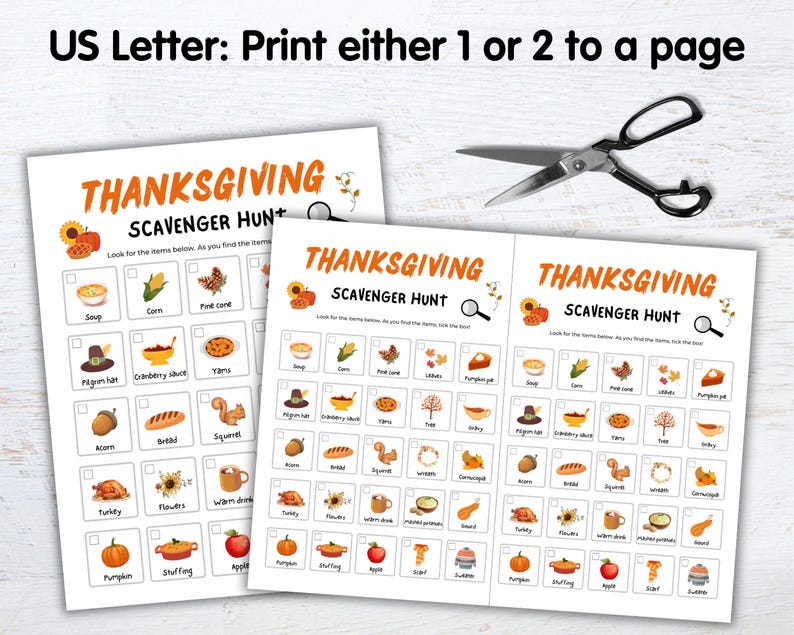 Thanksgiving Scavenger Hunt Printable, Thanksgiving Family Activity ...