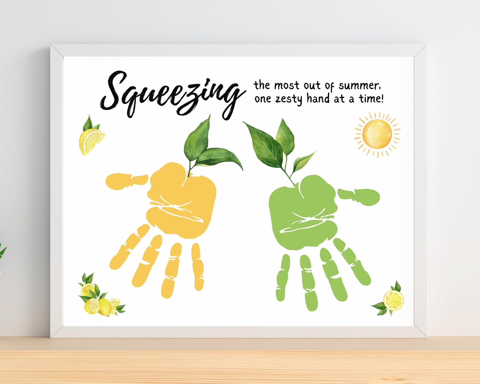 Summer Lemon Handprint Art, Summer Camp Handprint Craft Printable ...