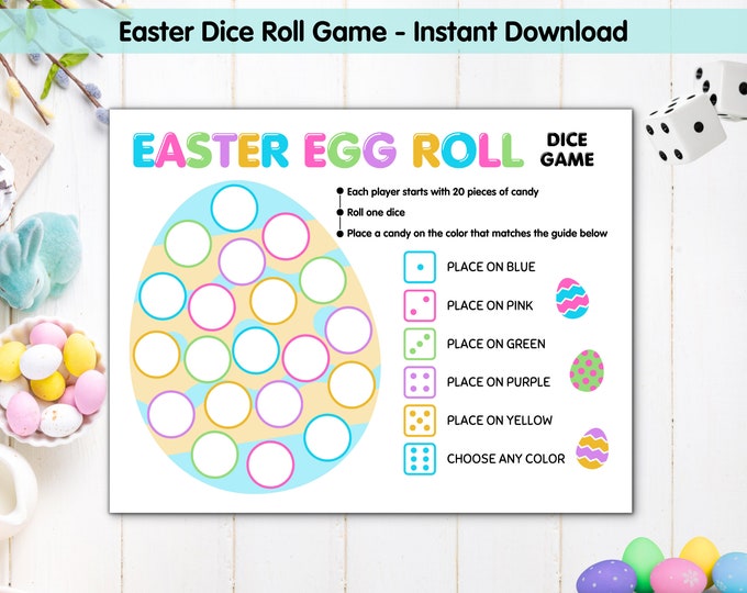 Roll an Easter Egg Game | Printable Easter Roll a Dice Game | Classroom ...