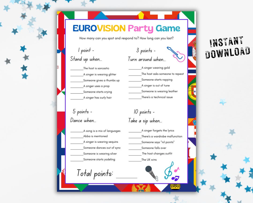 Eurovision Party Night Game, Eurovision TV Party, Eurovision Song ...
