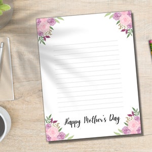 Mothers Day Letter Printable, Dear Mom Letter Stationery, Handwritten ...