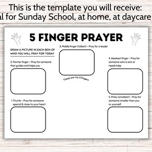 5 Finger Prayer Handprint Art Craft Printable, Kids Five Finger Prayer ...