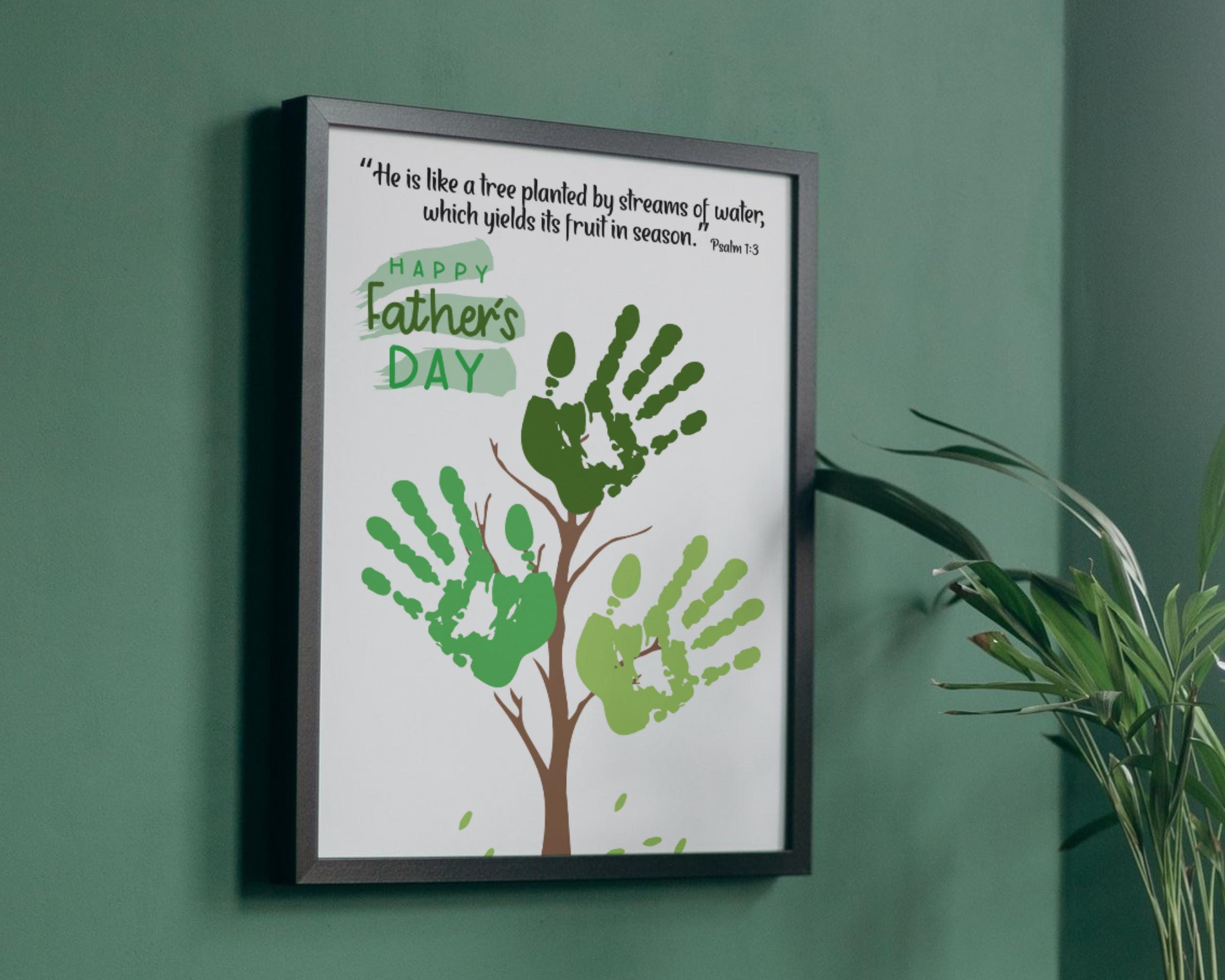 Father's Day Bible Craft, Handprint Art Bible Verse for Dad, Kids ...