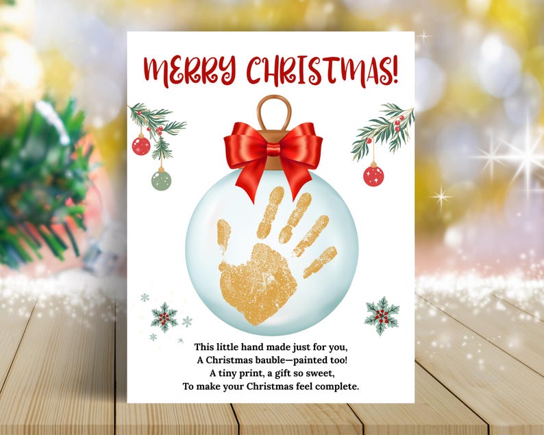 Christmas Bauble Handprint Craft, Merry Christmas Art Activity ...