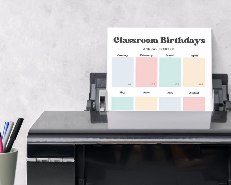 Classroom Birthday Chart Tracker, Birthday Poster for Teachers, Monthly ...