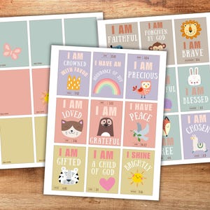 Kids Bible Affirmation Cards, Bible Verse Christian Childrens Church ...