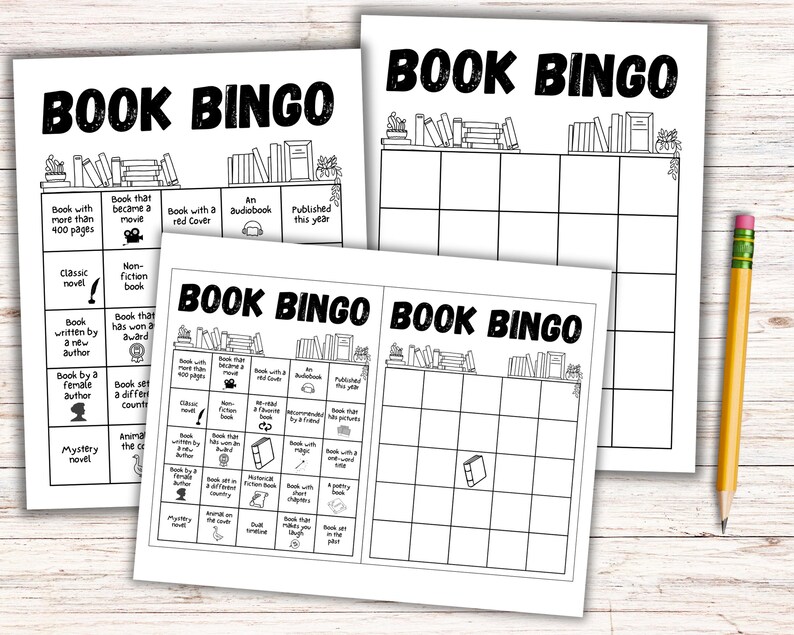 Book Bingo Reading Challenge, Reading Log Game Tracker Template, Book ...