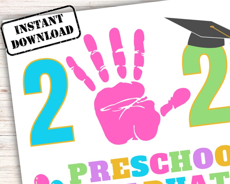 Preschool Graduation Handprint Craft Art Printable, Graduate Preschool ...