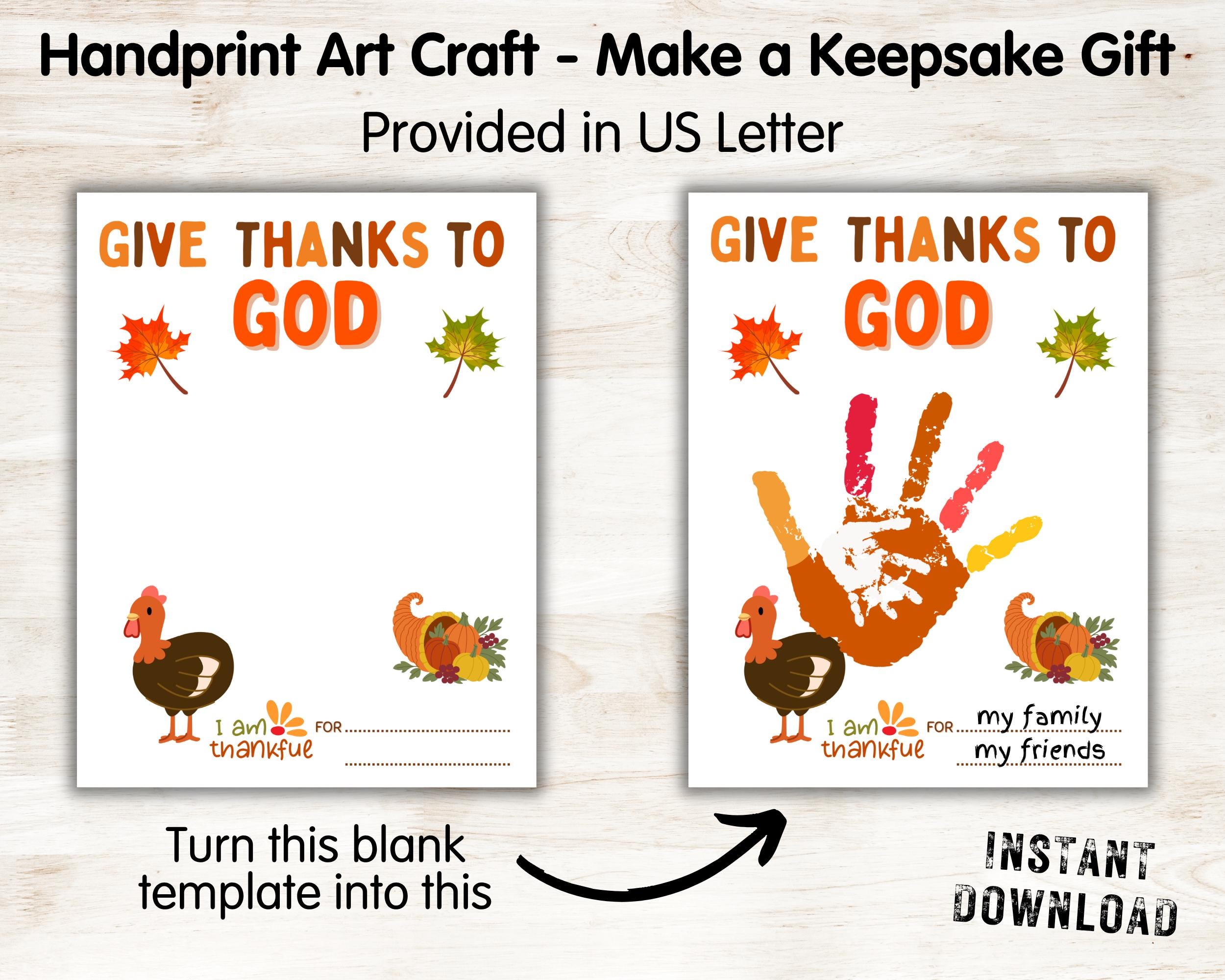 Thanksgiving Christian Handprint Craft, Thankful Turkey Fall Printable ...