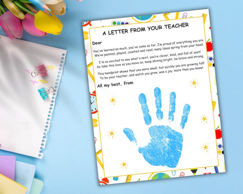 End of Year Poem Gift From Teacher, Handprint Craft for Students, End ...